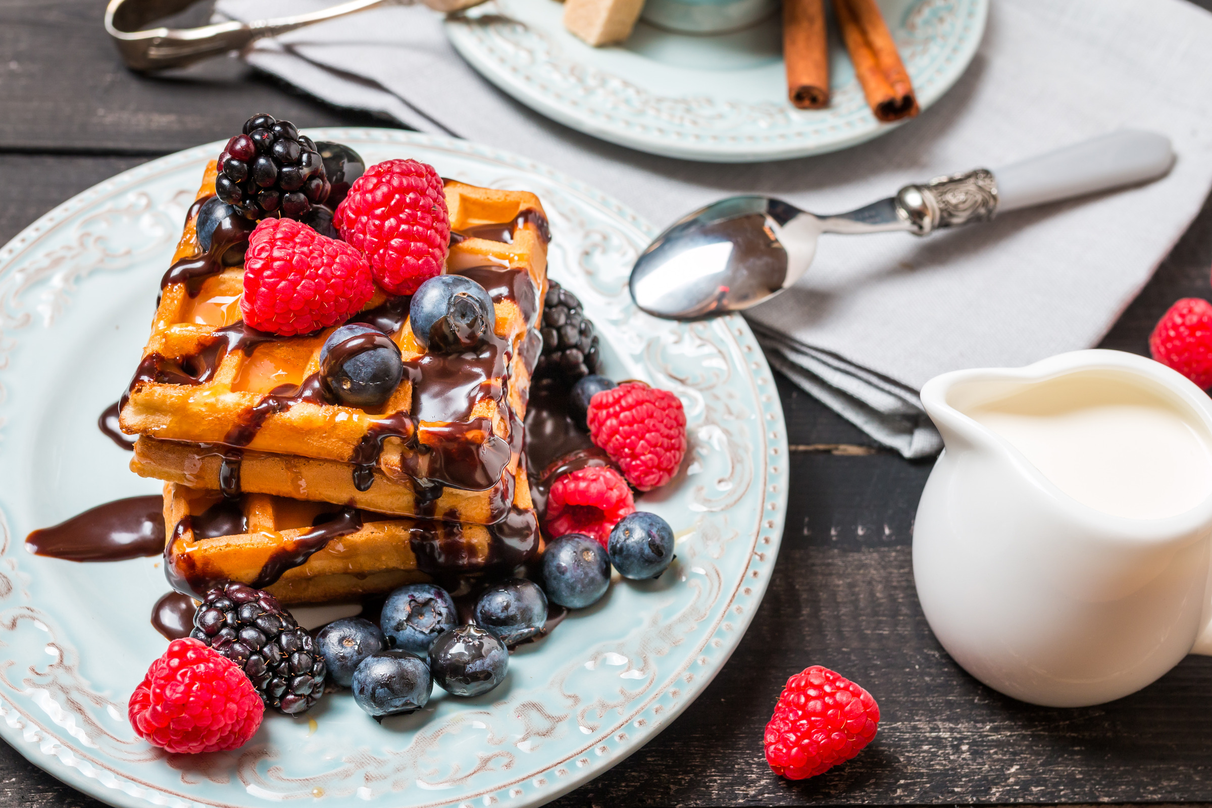 Fresh homemade brussels waffles